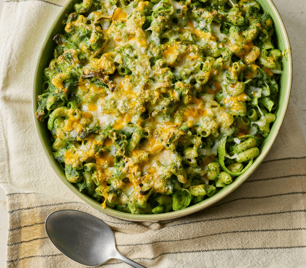 Green butterbean mac & fibre cheese by Rhiannon Lambert