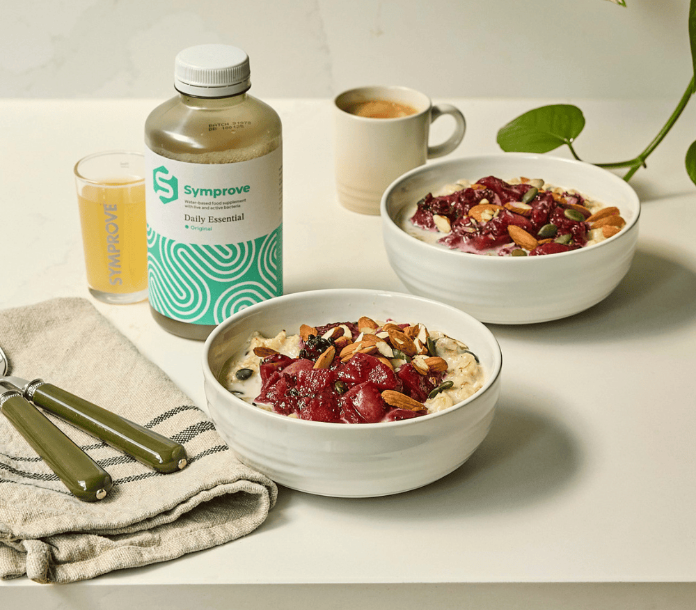 Power porridge with apple and pear compote by Deliciously Ella